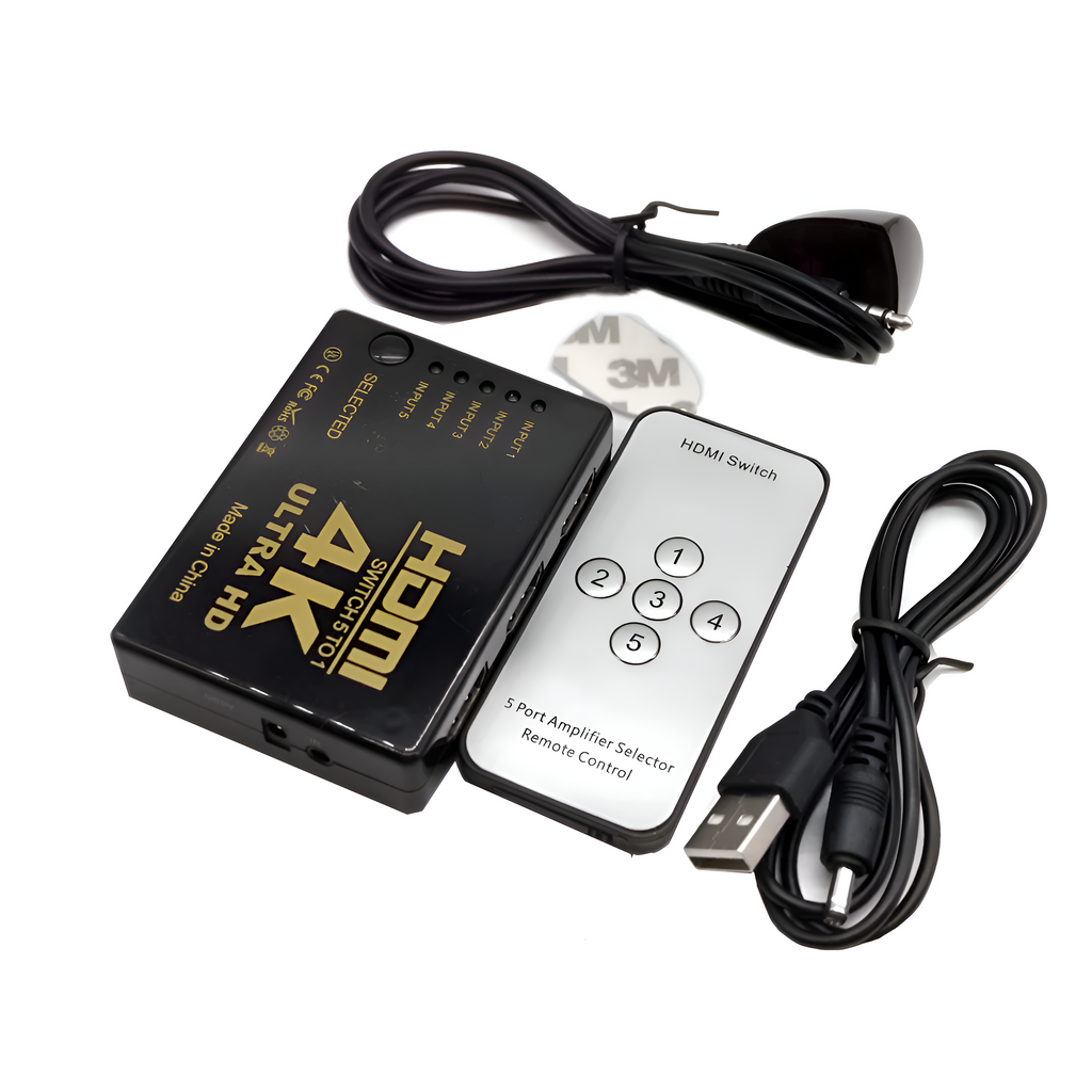 HDMI Switch 5 Port 2K/4K – Multi-Device HDMI Hub for TV & Gaming ...